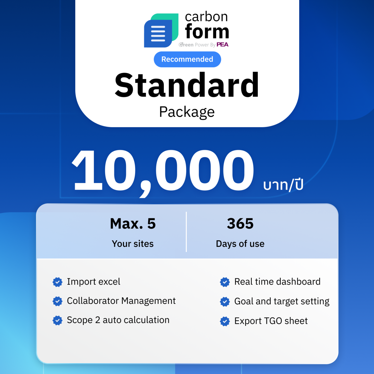 ค่าบริการแอปพลิเคชั่น Carbon Form Standard Package - PEAshopping สินค้า ...